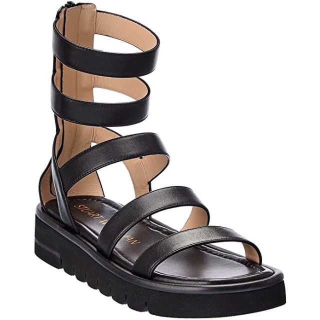 Stuart Weitzman Gala Lift Sandal-Black – OliverDaily